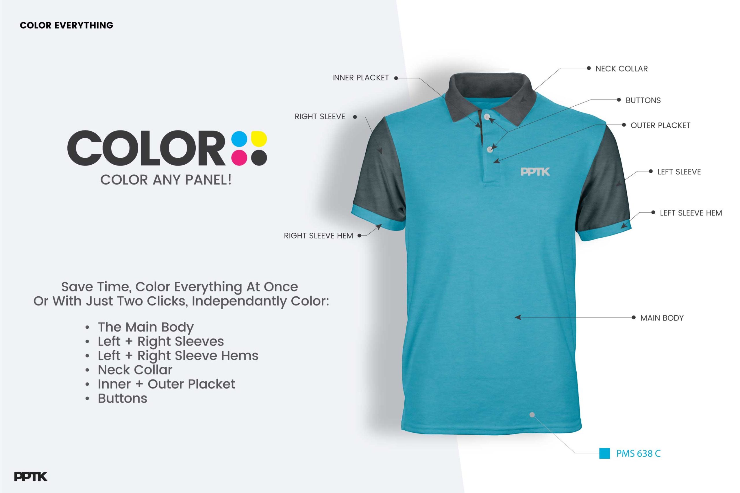 Ghosted Polo Shirt Template PSD PrePress Toolkit